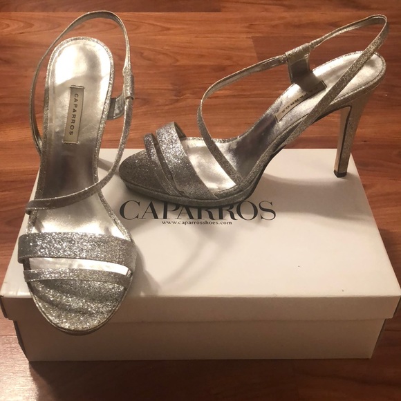 Caparros | Shoes | Caparros Silver Glitter Heel | Poshmark